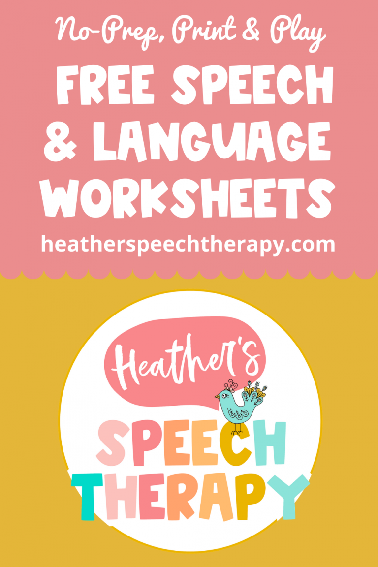 Free Worksheets – Heather's Speech Therapy